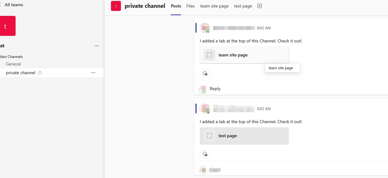 Adding a Sharepoint page to a private Teams Channel - Microsoft Q&A