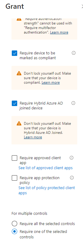 Exclud Hybrid Azure AD joined and devices marked as compliant from ...