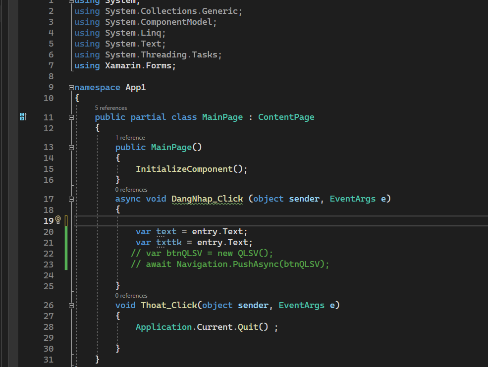 How to call a control have a name (ex : Entry have name "entry" )in file MainPage.xaml to ...
