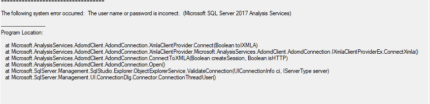 Cannot impersonate user (via EffectiveUserName property in connection string) in SSAS using ...