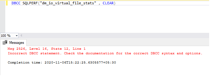 dm_io_virutal_file_stats reset - Microsoft Q&A