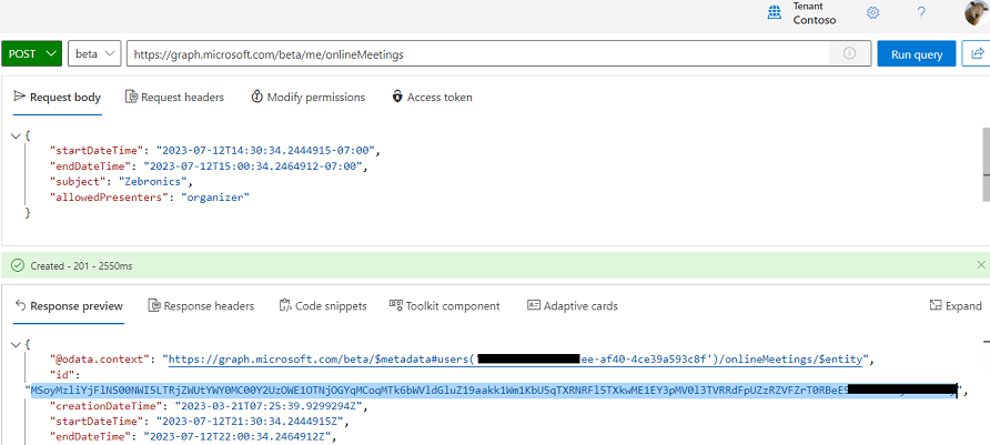 Bad request (400) when creating OnlineMeeting registration when usingMSGraphClientV3 - Microsoft Q&A