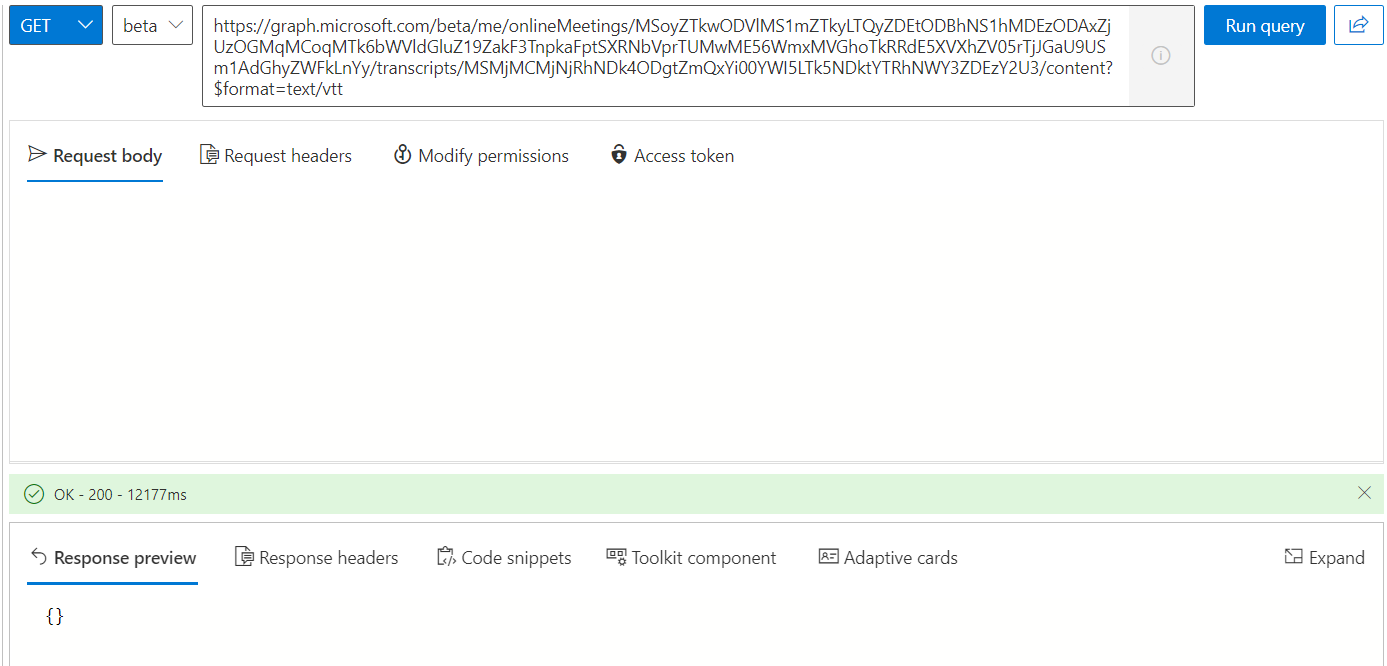How to retrieve teams meeting transcript content for tab-based app? - Microsoft Q&A