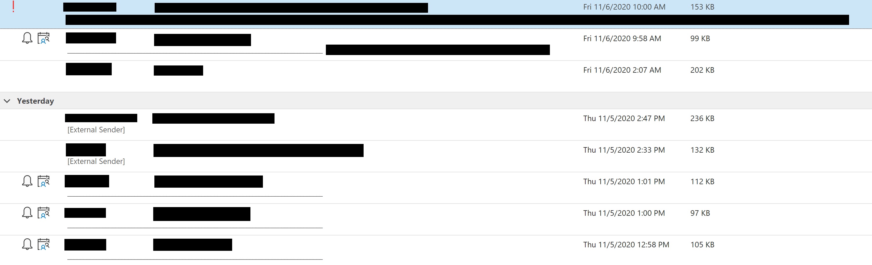 Outlook inbox folder looks and behaves different from all other folders ...
