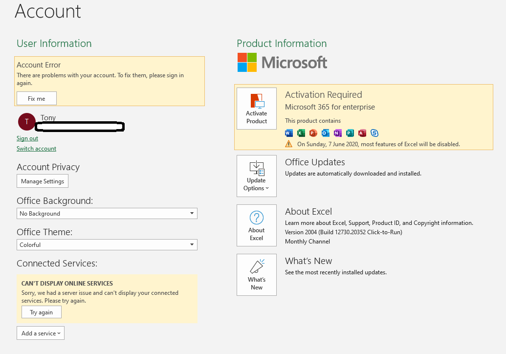 OFFICE 365 Activation Error - Microsoft Q&A