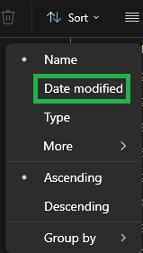 where is the view by "date modified" in windows 11?? is there anyway i ...