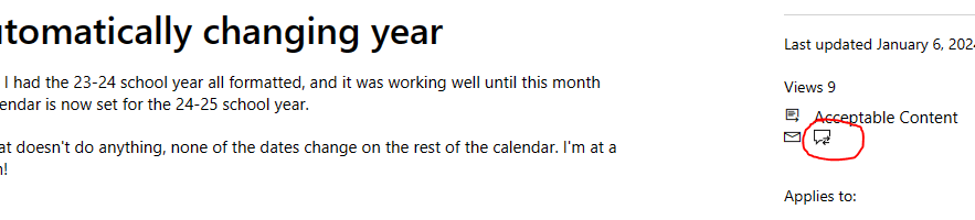 Stop Calendar template from automatically changing year - Microsoft Q&A