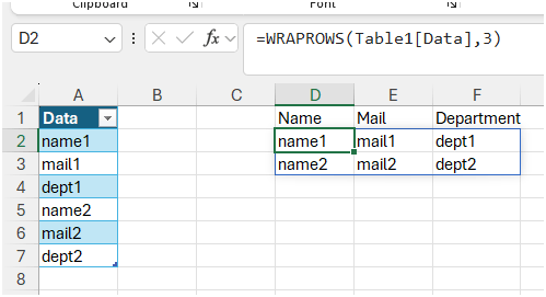 Excel - Move items from a column into 3 seperate columns - Microsoft Q&A