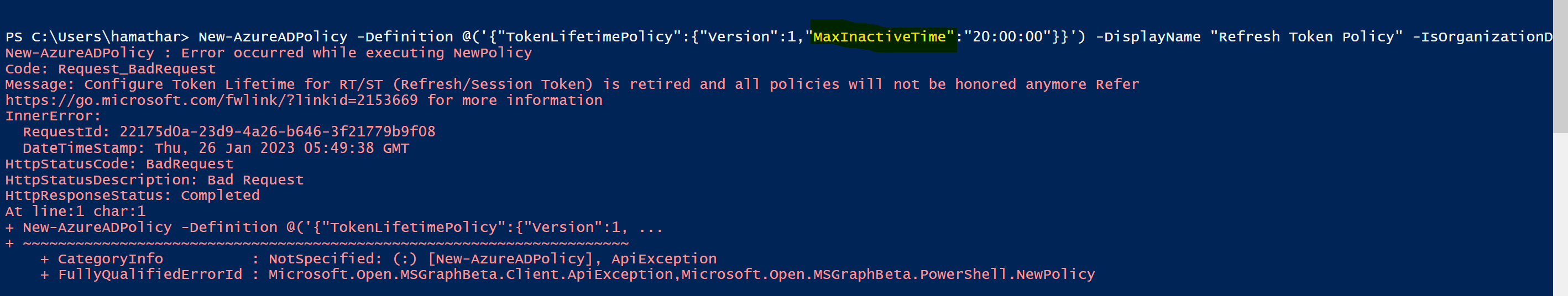 How do we reduce "Expiration Time" for a token generated by https ...