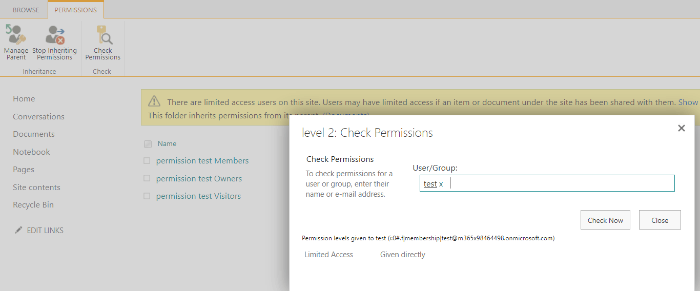 Disable inherit permissions, but users added to parent still get added ...