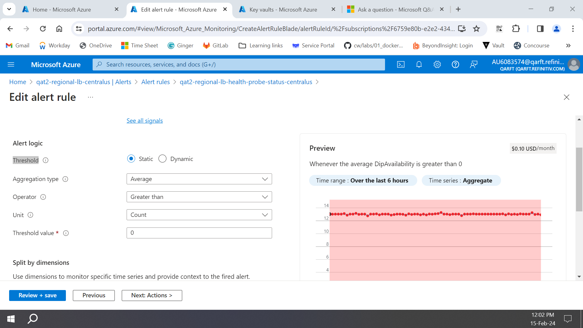 Loadbalancer health alerts not raising even after reach Threshold limit - Microsoft Q&A