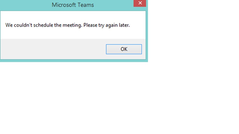 Teams Meeting error - Microsoft Q&A