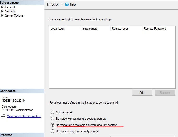 Stored procedure connects to linked server but generates report with ...