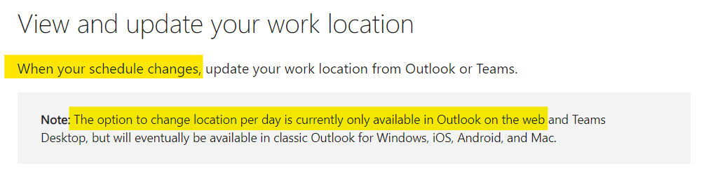 Work hours - set in Outlook Web but not syncing to App or Teams ...