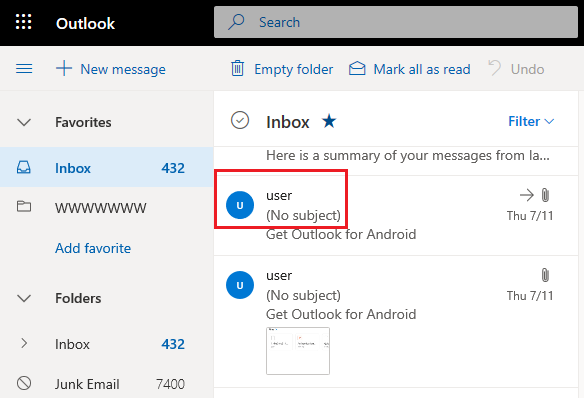 New Office 365 Outlook updates removed the name of the sender, even in ...