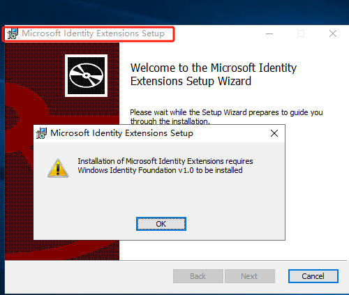 Can't setup the software Microsoft Identity Extensions-64.msi in OS ...