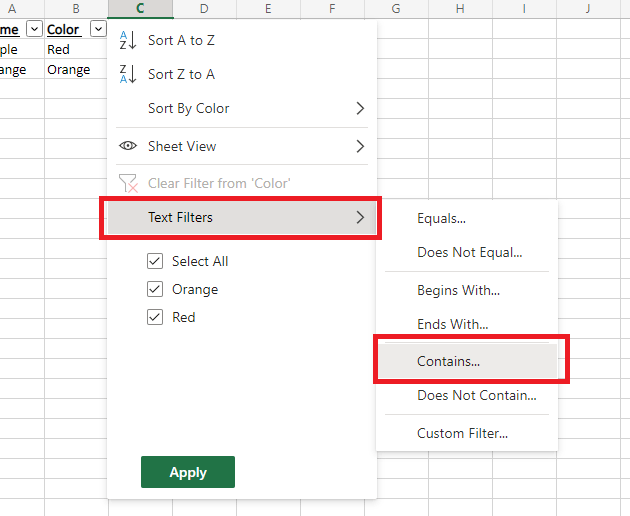 Excel Online - Filter Search - Microsoft Q&A