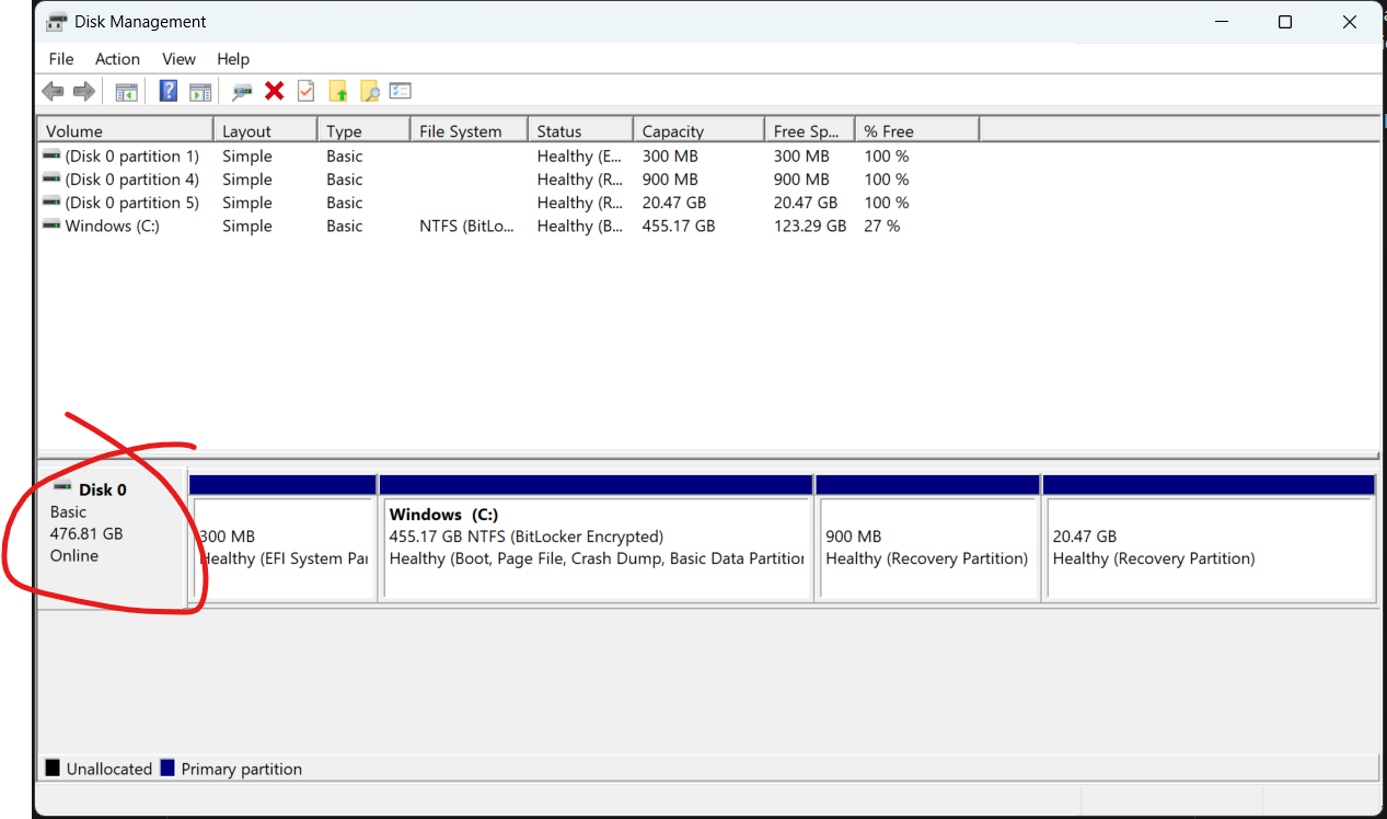 My internal ssd hard drive is online and healthy but does not appear in ...