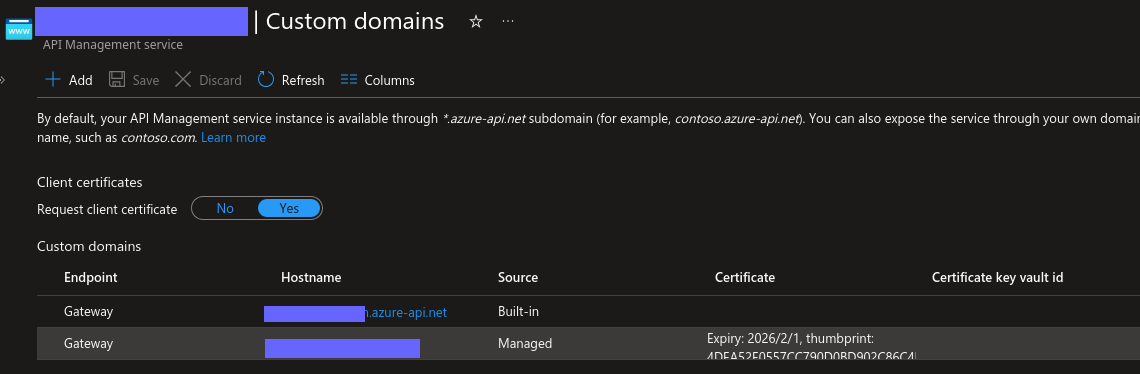 How can I configure API Management to automatically renew a managed ...