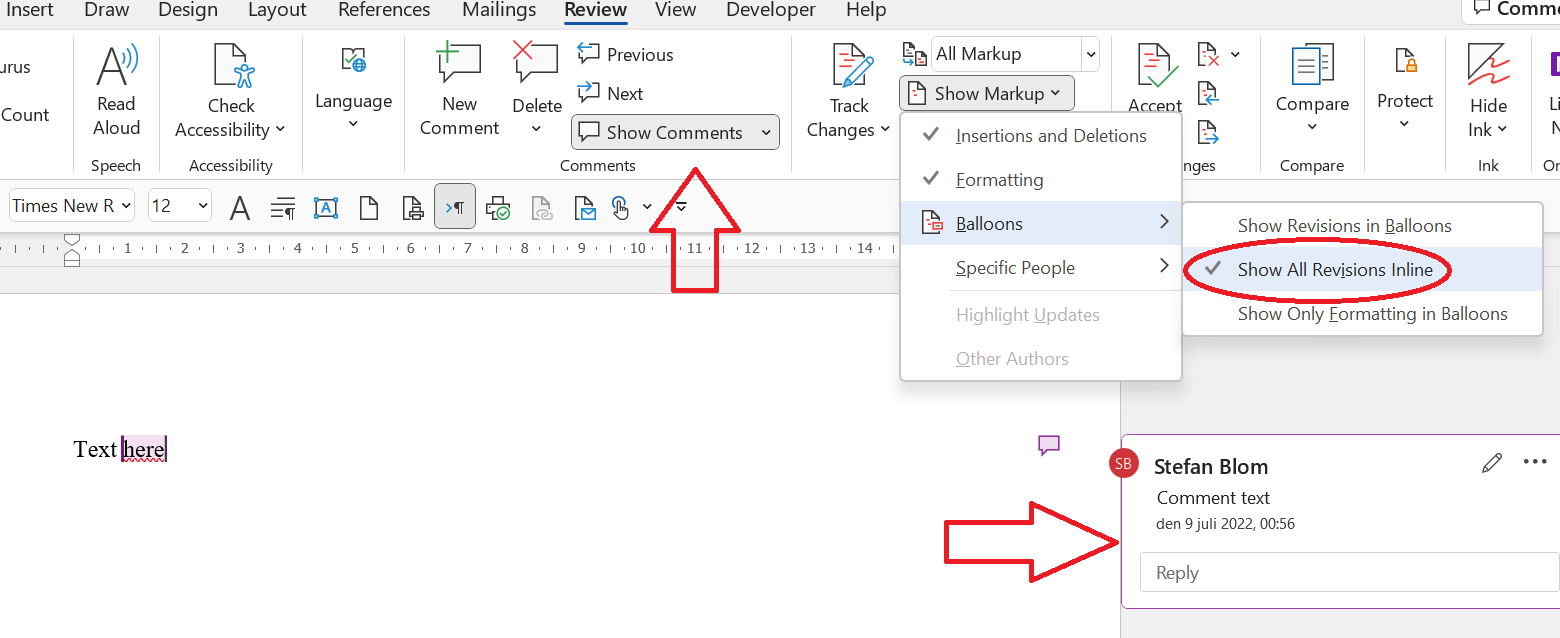 Displaying comments permanently in Word - Microsoft Q&A