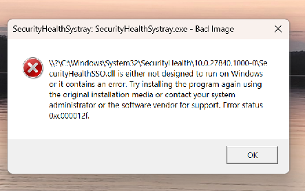 Windows\system32\SecurityHealth\10.0.27840.100-1\SecurityHealthSSO.dll ...