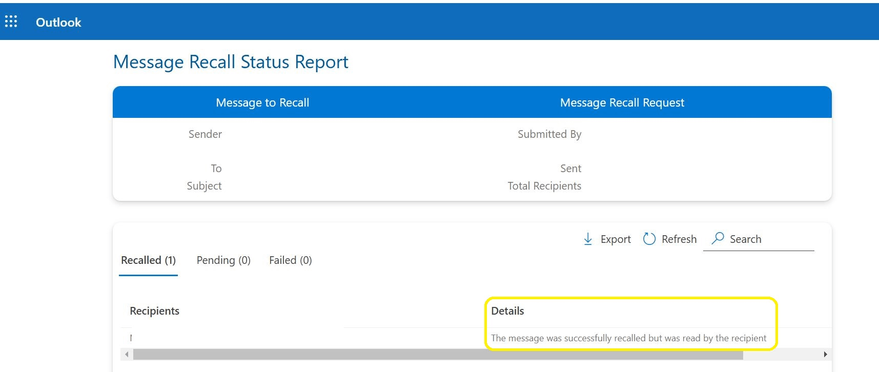 Recall Email Feature - Microsoft Q&A