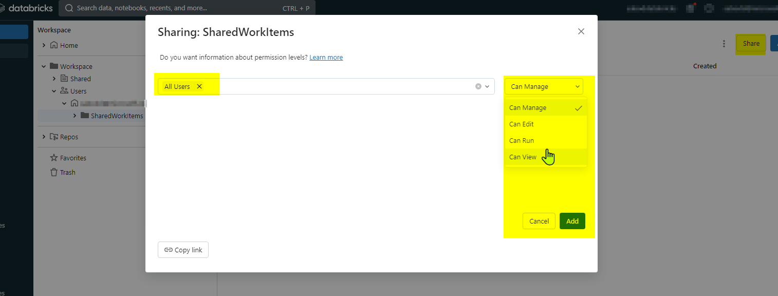 I am not able restrict access for azure databricks workspace folders to ... I am not able restrict access for azure databricks workspace folders to ...
