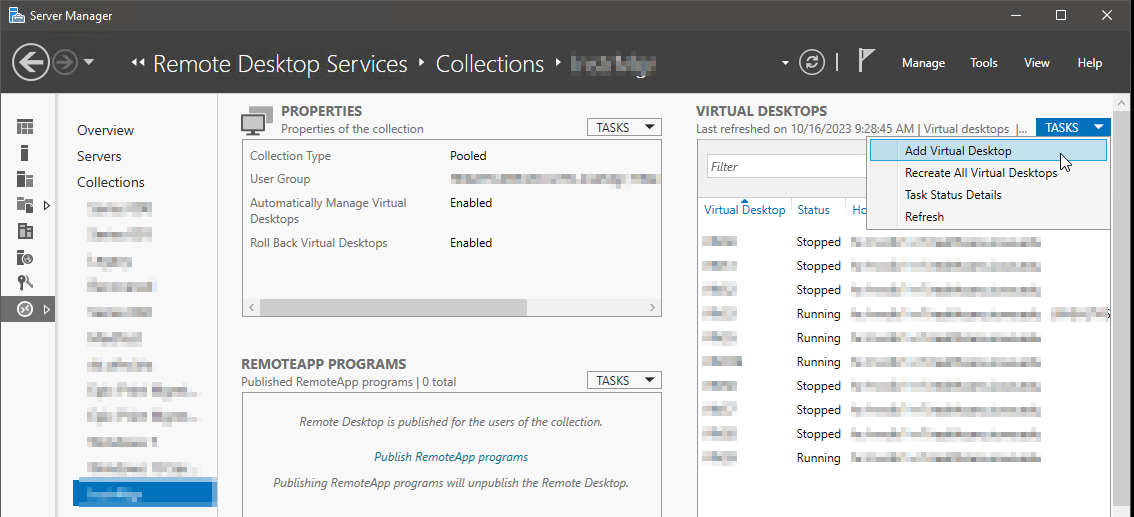 Is it possible to adjust the number of virtual desktops for VDI ...