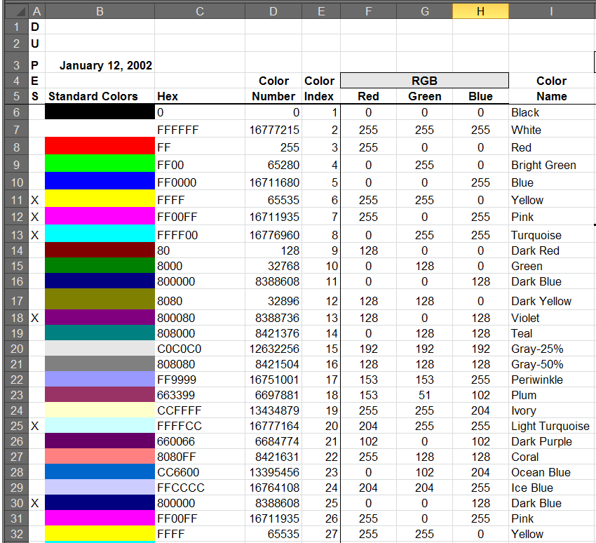 Where does the Standard colors come from? - Microsoft Q&A