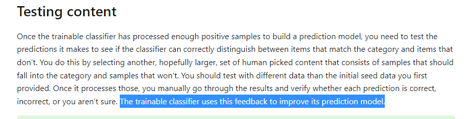 Microsoft Purview: Trainable classifier "source code" is not detecting source code - Microsoft Q&A