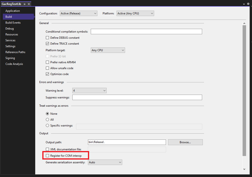 Visual studio: build tool : build actions doesn't have permission to register the LogEvent dll ...