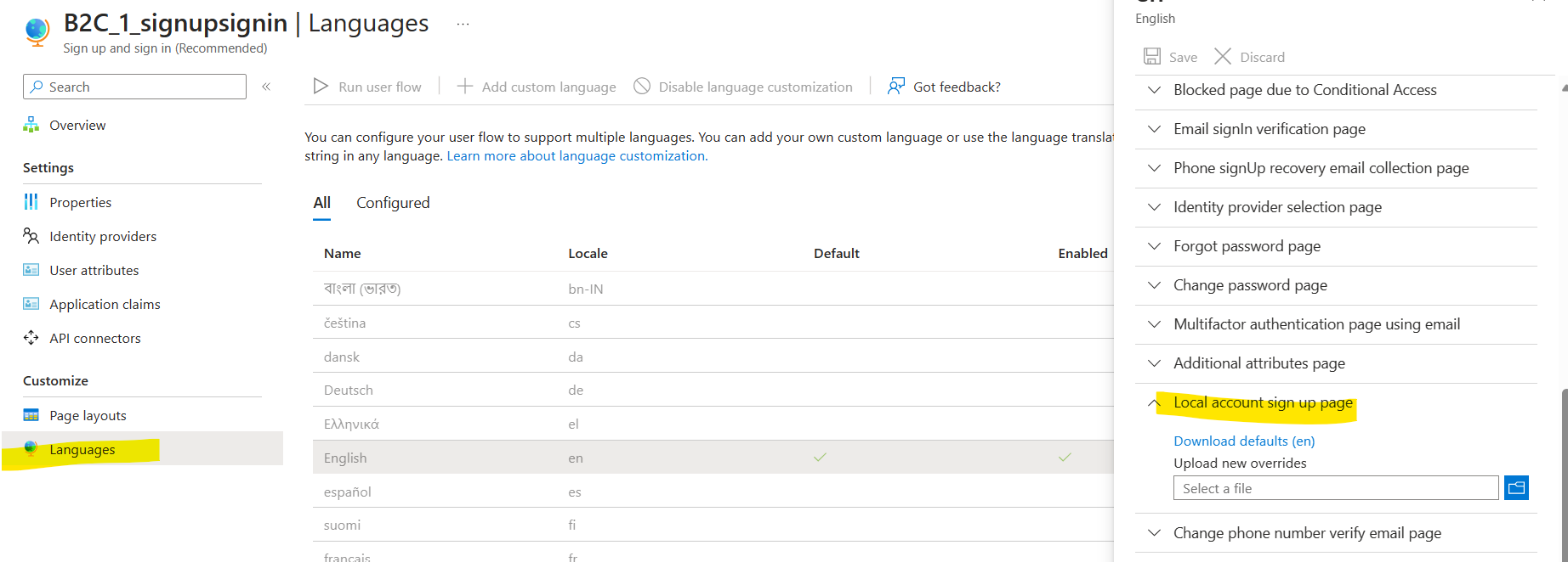 Moving the labels above the textbox in the Azure AD B2C sign up user ...