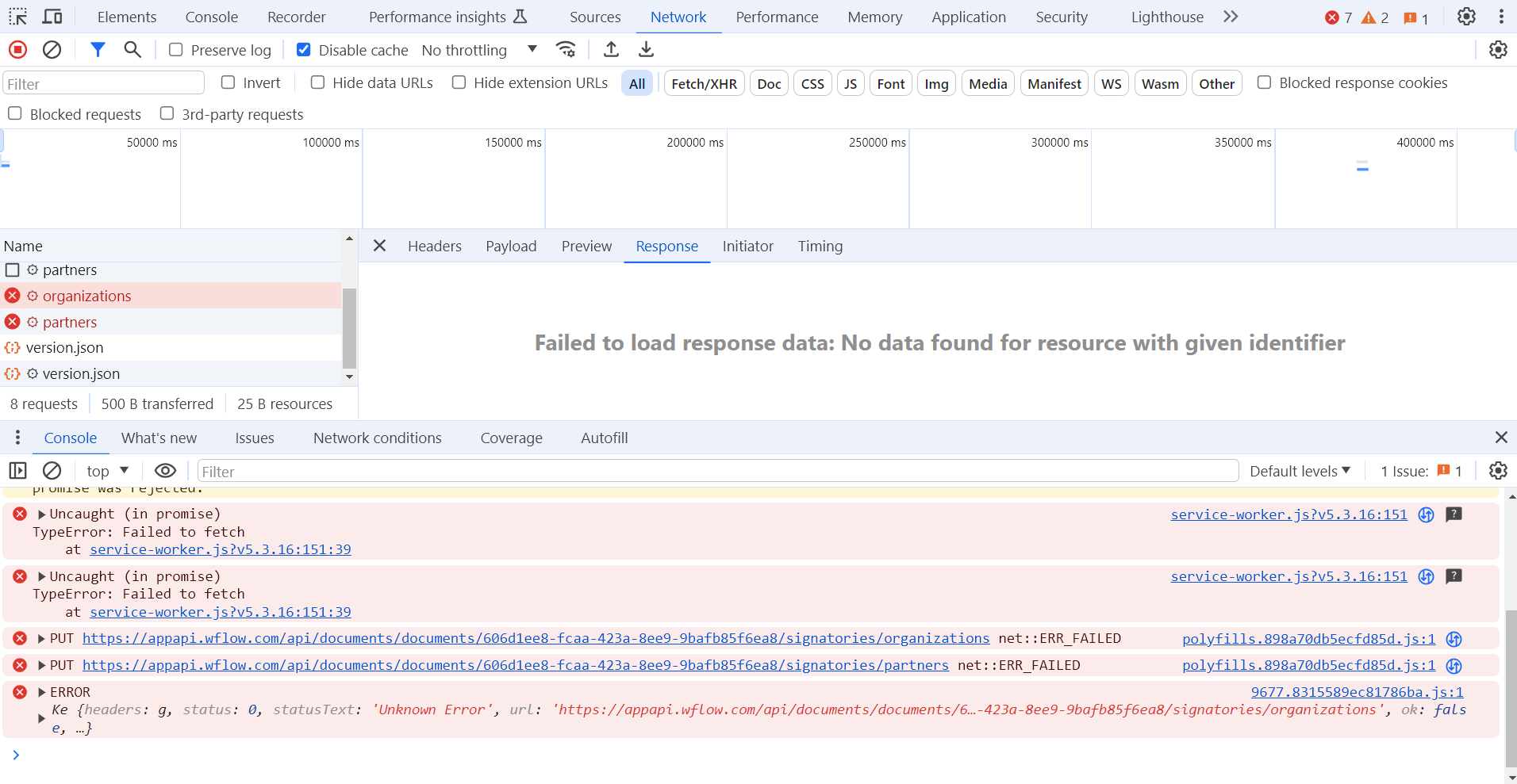 Failed API requests from FE App (status code = 0) are missing in Insights Logs - Microsoft Q&A