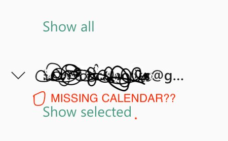 Missing personal calendar despite Outlook "Add personal calendars ...