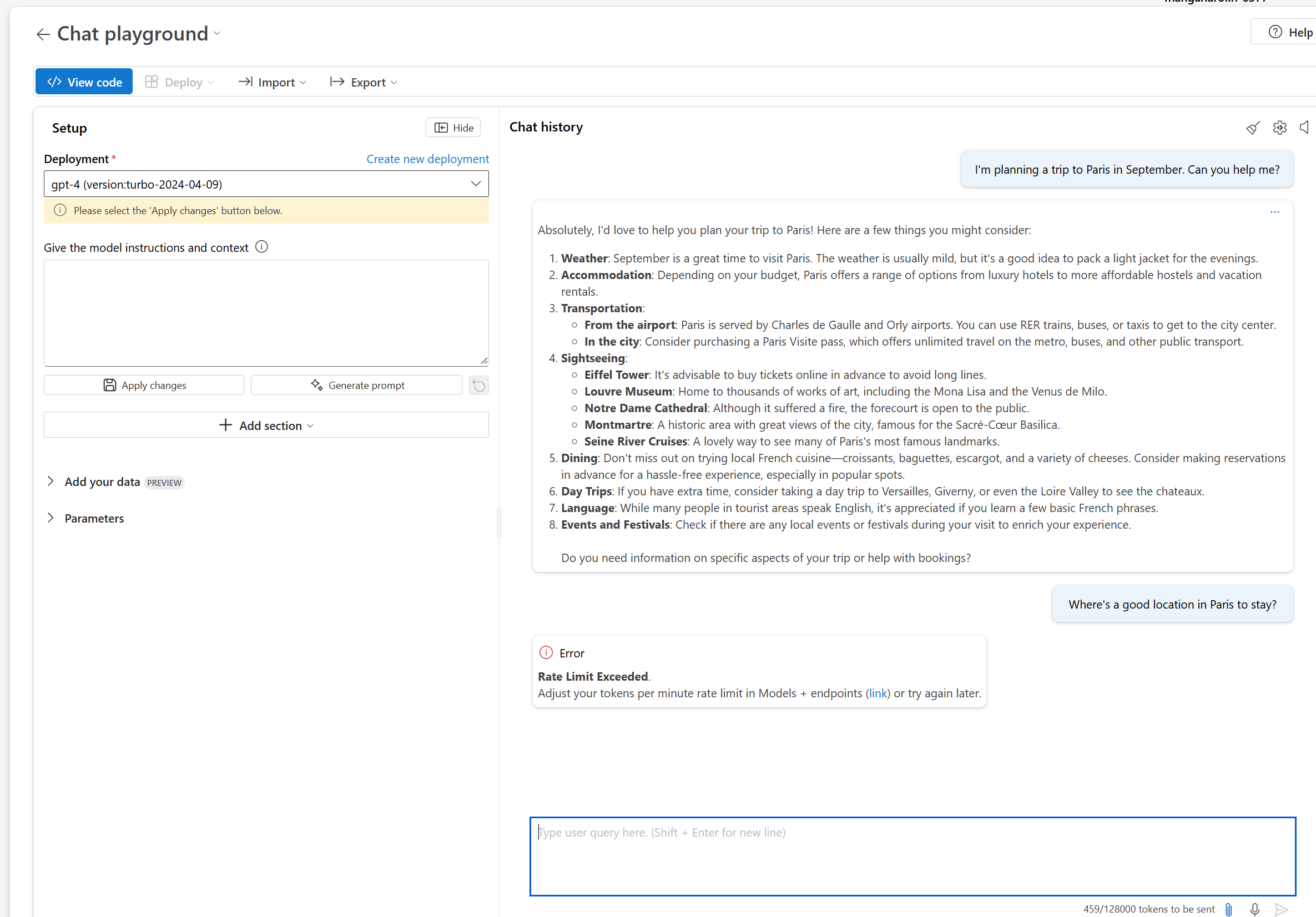 Getting error about Rate Limit Exceeded - Microsoft Q&A