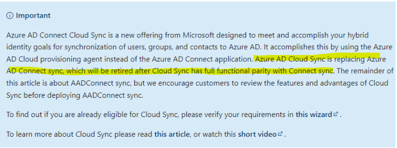 Azure AD Connect Sync - Microsoft Q&A