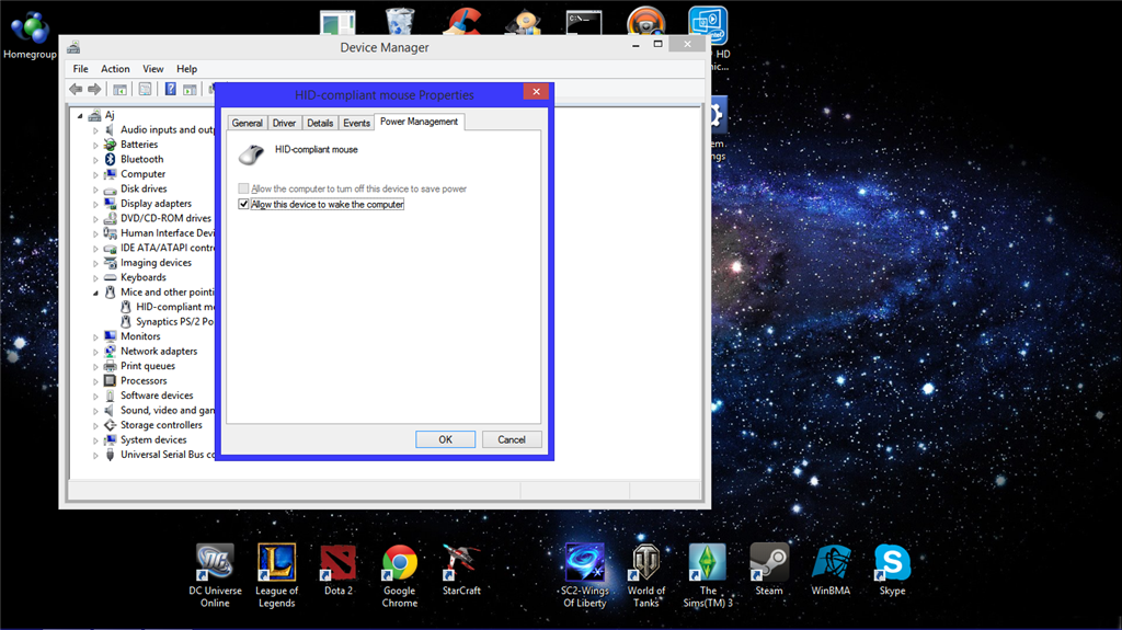 hid compliant mouse properties> power management - Microsoft Q&A