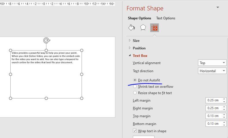 Powerpoint text box problems - Microsoft Q&A