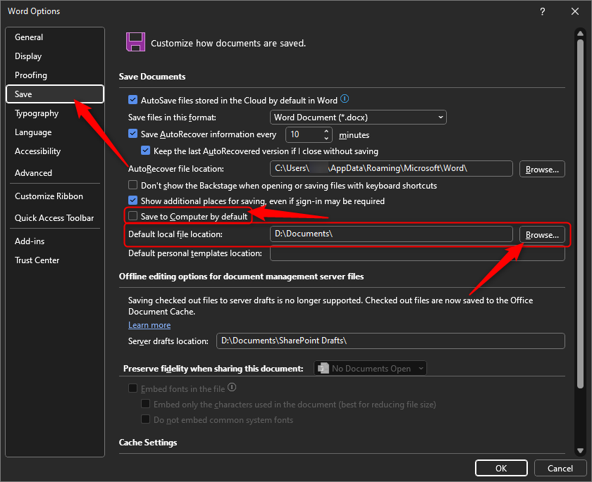 How to change default location of saved documents? - Microsoft Q&A
