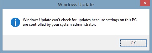 Unable to check Windows updates getting Error message "Some settings ...