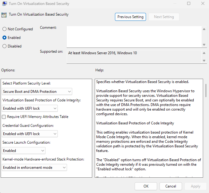 Boot DMA Protection not supported - Microsoft Q&A