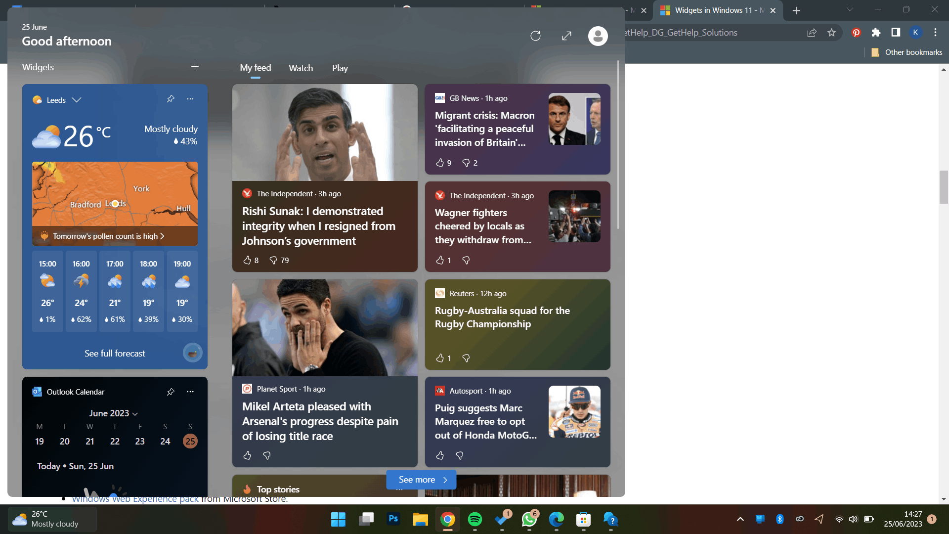 Widget layout board displaying feed and widgets side by side instead of ...