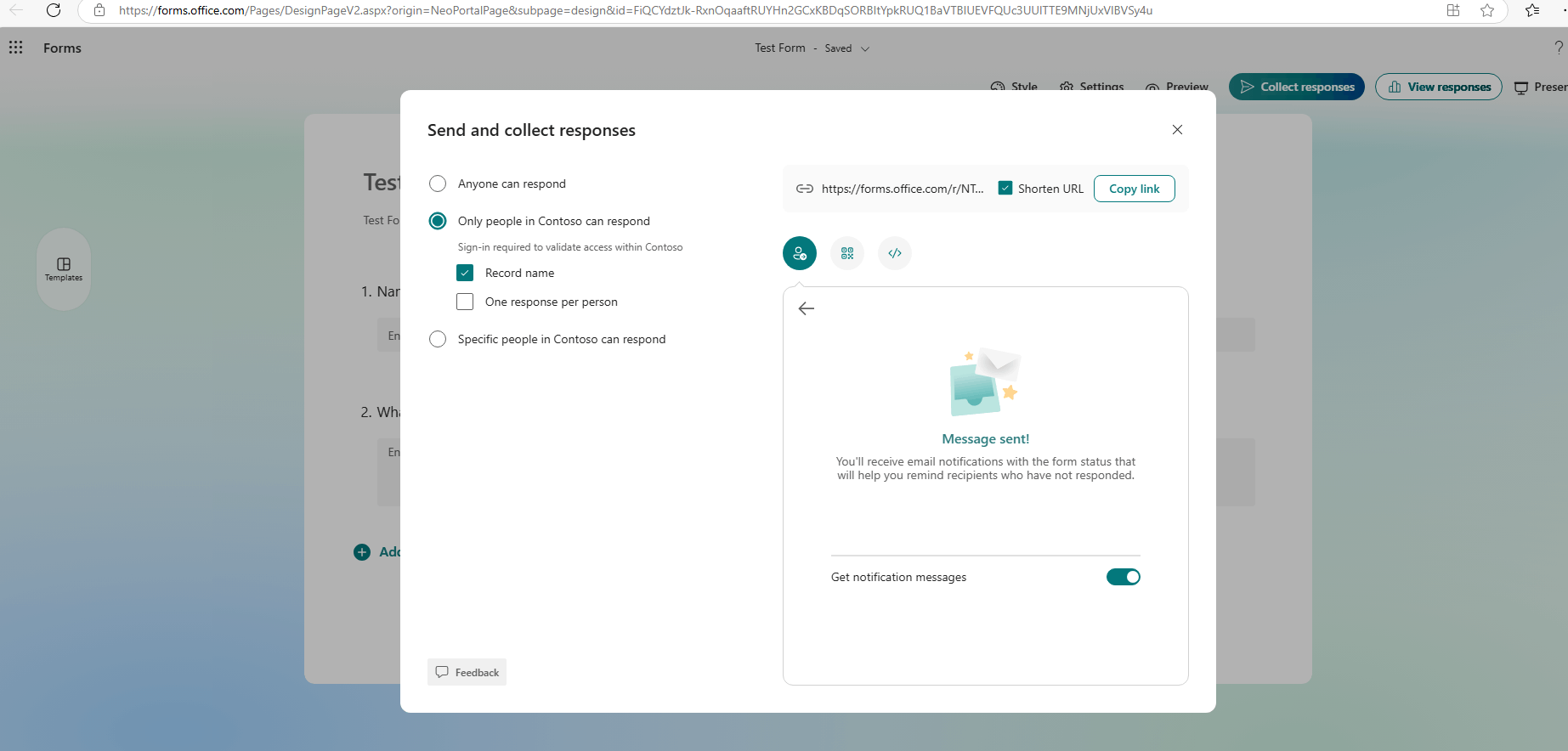 What tool can I use in MS Teams to gather feedback with open-ended ...
