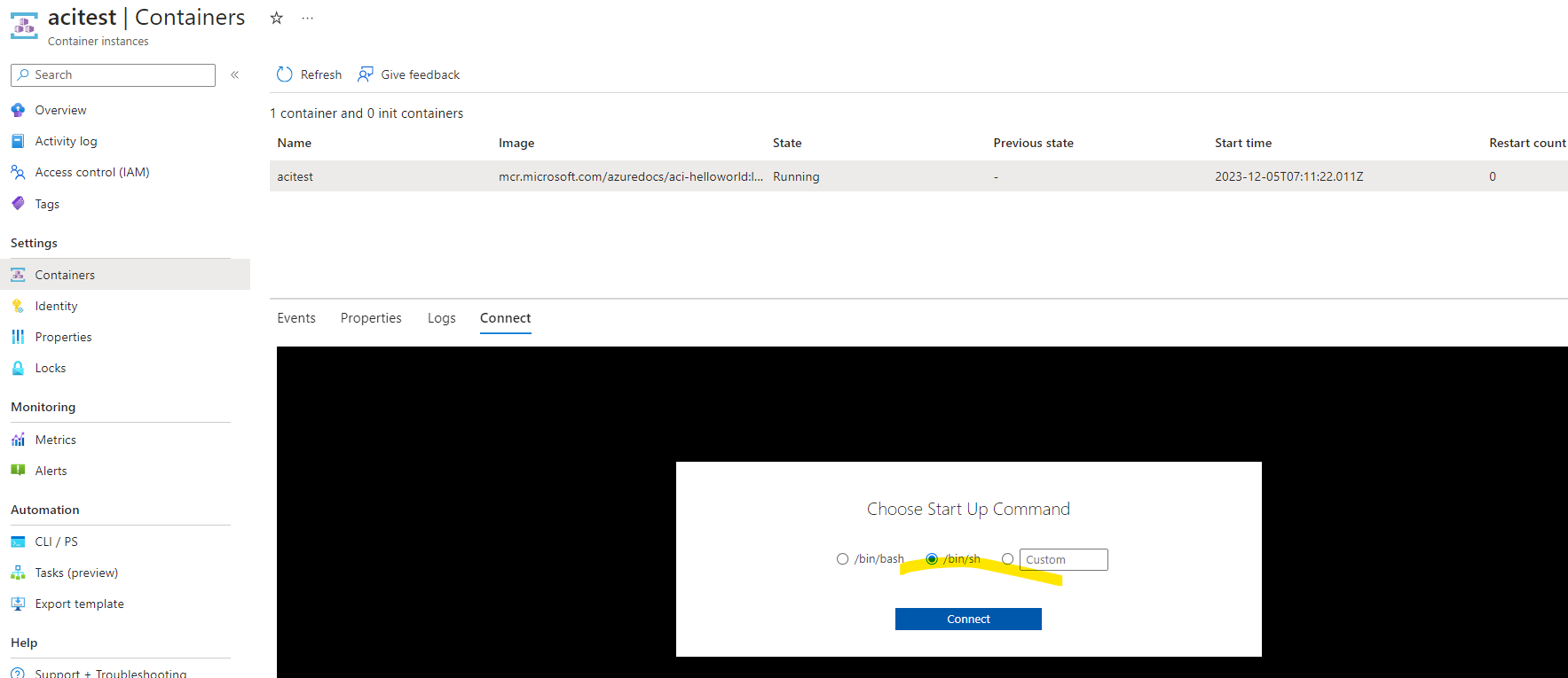 How To Connect Azure Container Instance Into Another Grouped Vm Microsoft Qanda