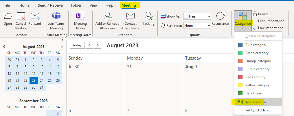 Outlook Calendar Category Colors | What Happened to the Bold Color ...