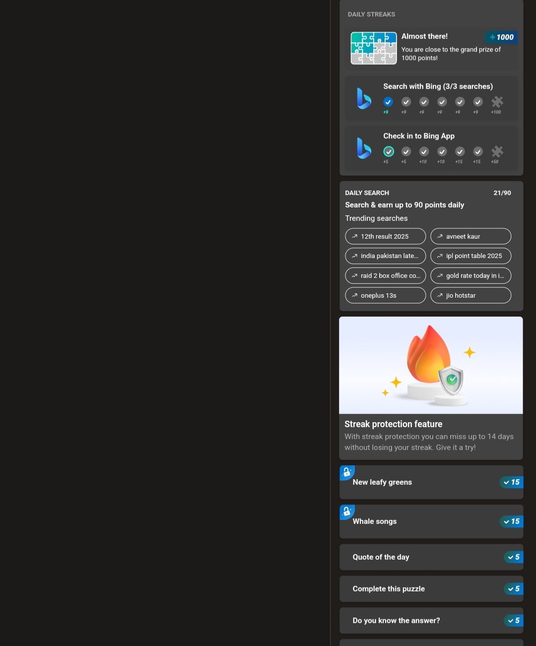 Why my check in the bing app streak is not counting. - Microsoft Q&A