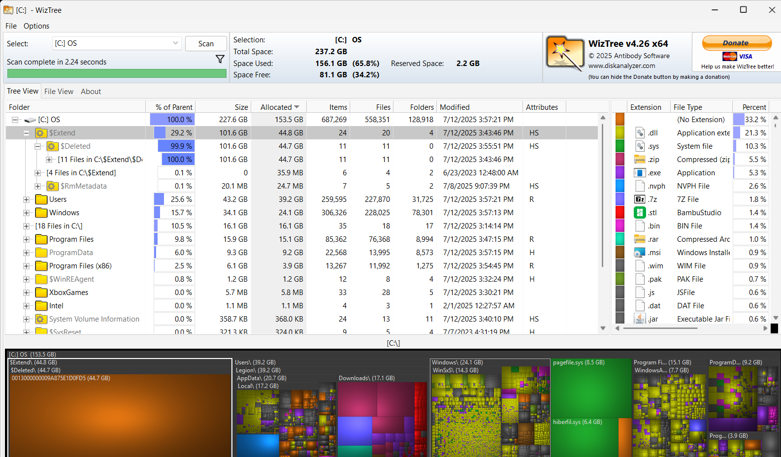 I have discovered that a foulder is taking up half of all the space on ...