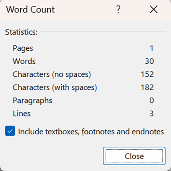 How to count number of sentences in word document? - Microsoft Q&A