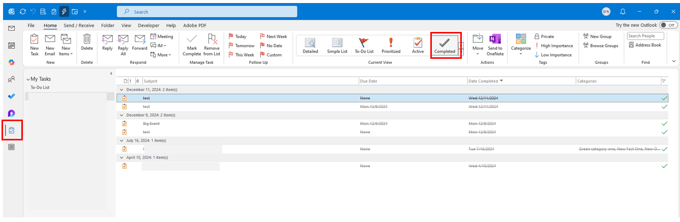 where are my completed tasks visible? - Microsoft Q&A