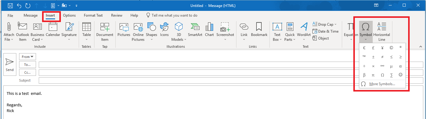 How can I add special symbols to outlook 365 - Microsoft Q&A